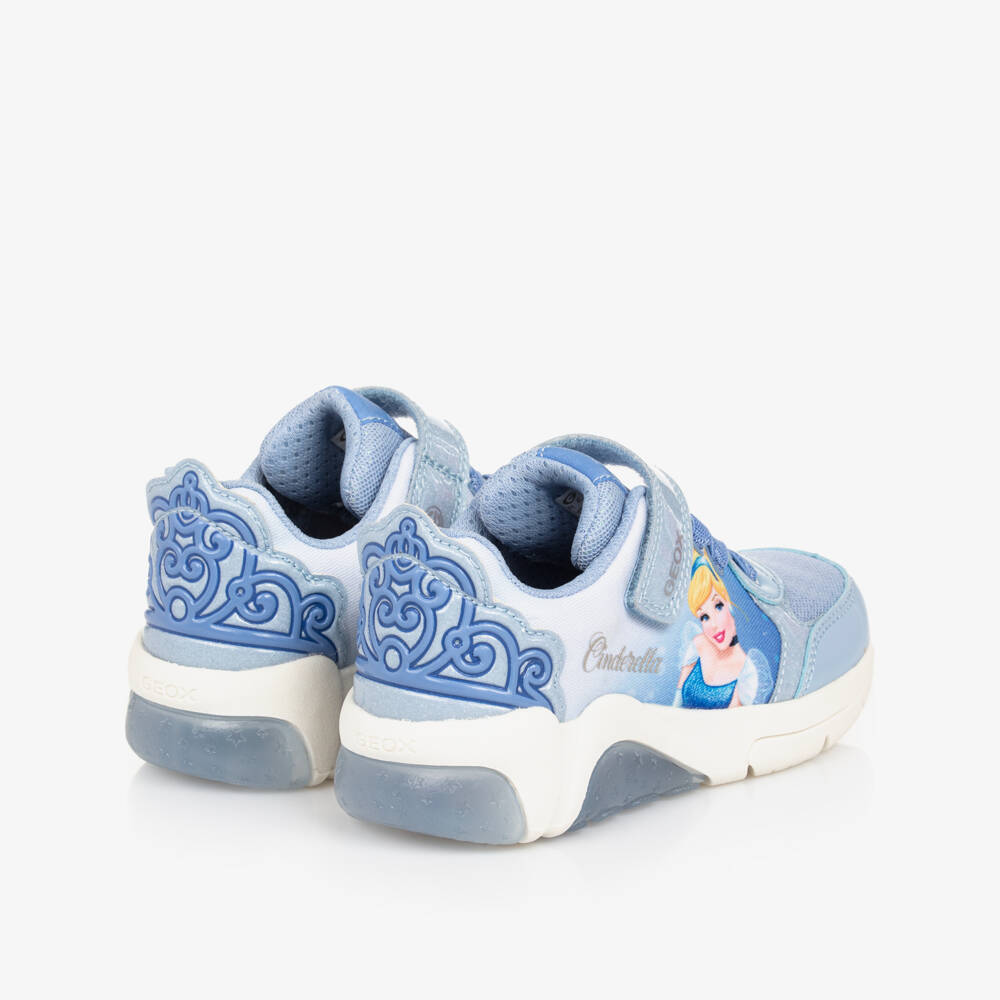 Geox - Girls Blue Disney Princess Light-Up Trainers | Childrensalon