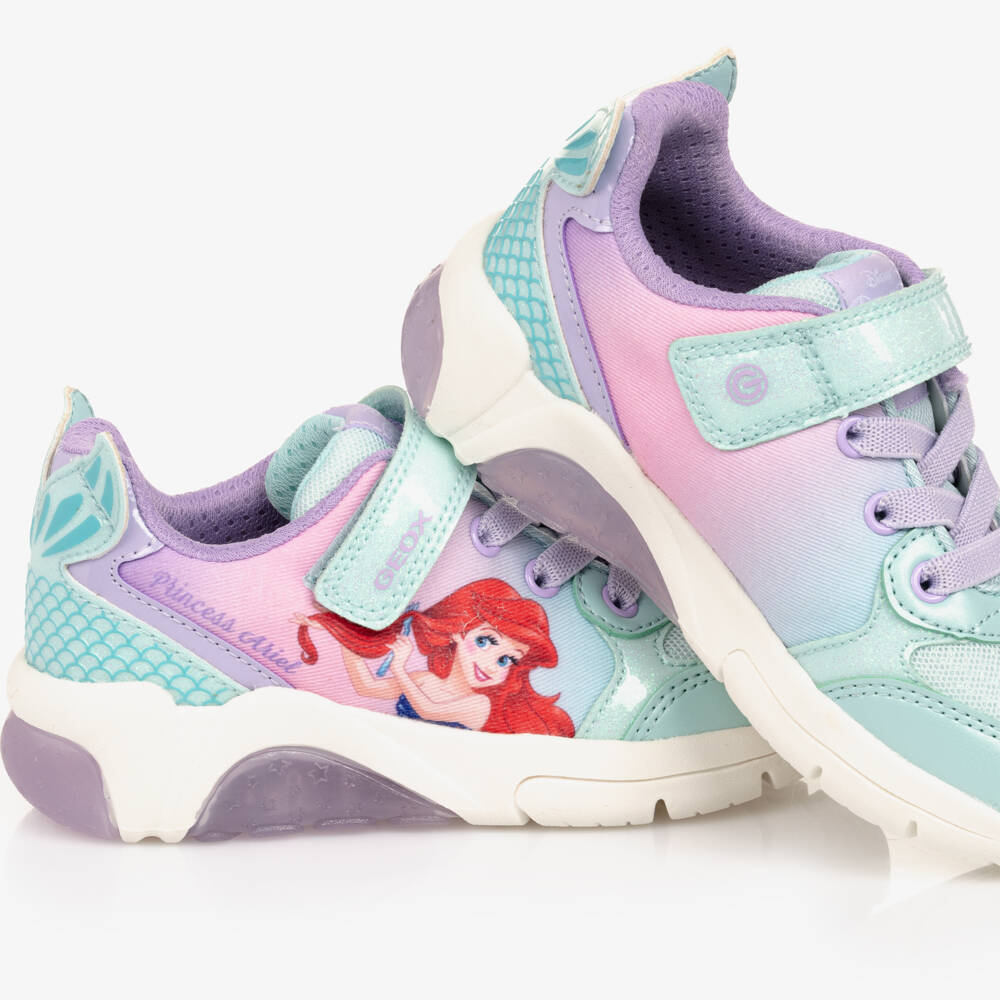 Geox - Girls Teal Green Disney Light-Up Trainers | Childrensalon