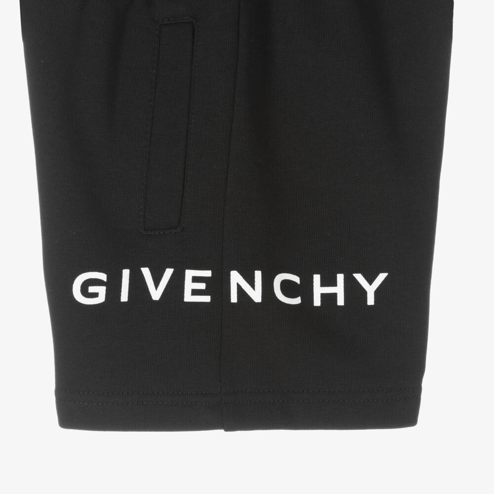 Givenchy - Boys Black Cotton Jersey Shorts | Childrensalon