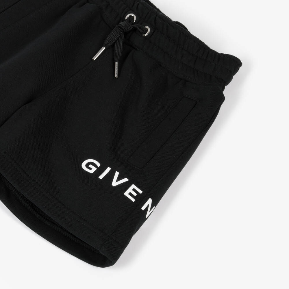Givenchy - Boys Black Cotton Jersey Shorts | Childrensalon