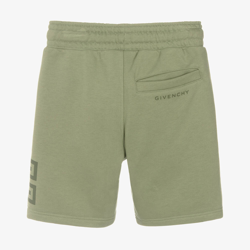 Givenchy - Boys Green Cotton Jersey Shorts | Childrensalon