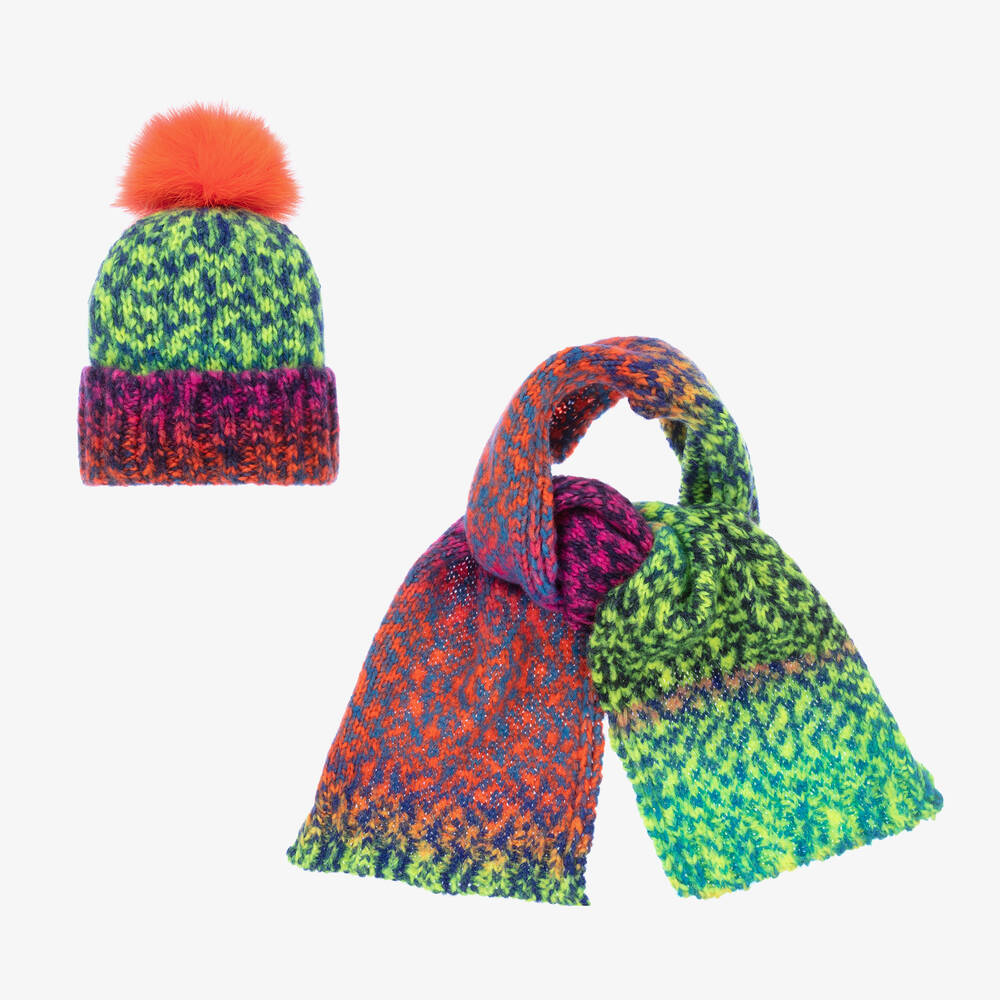 Gorros Navarro - Girls Knitted Hat & Scarf Set | Childrensalon