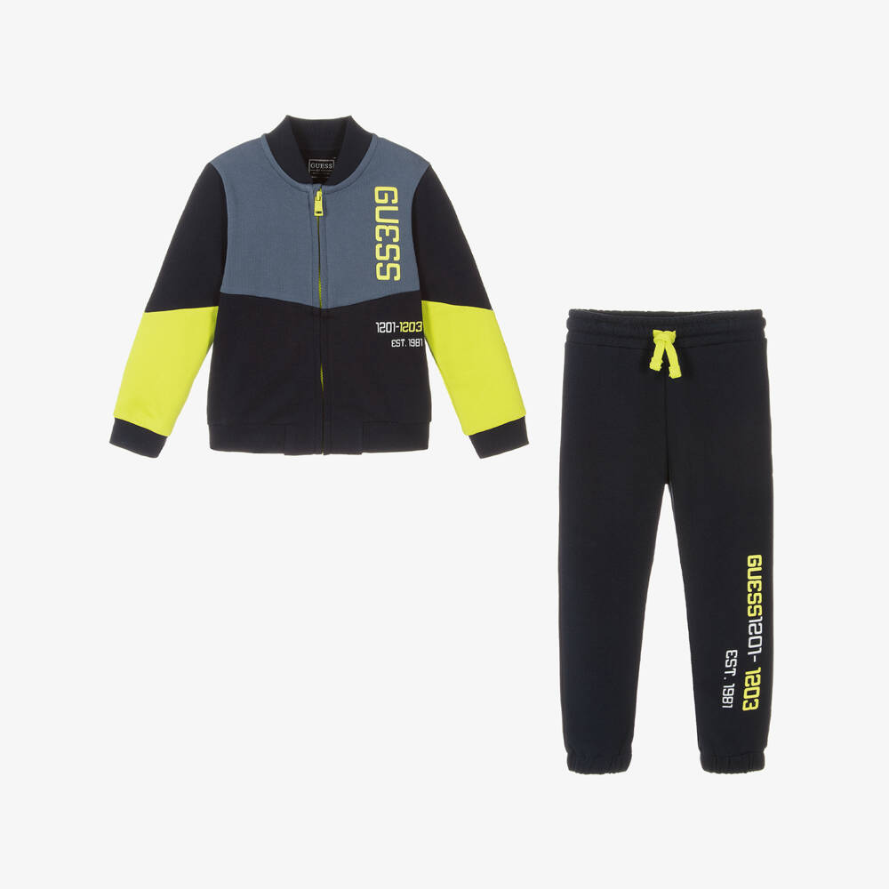 Guess - Boys Blue Zip-Up Tracksuit | Childrensalon