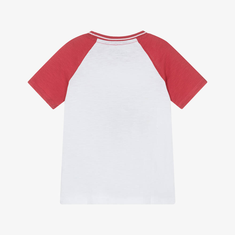 Guess - Boys Red Raglan T-Shirt | Childrensalon
