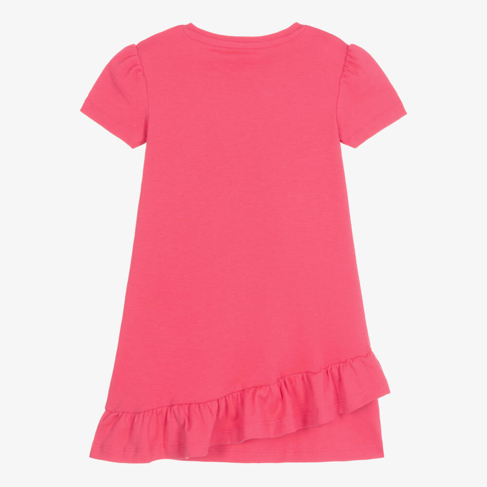 Guess - Girls Pink Cotton Ruffle Dress | Childrensalon