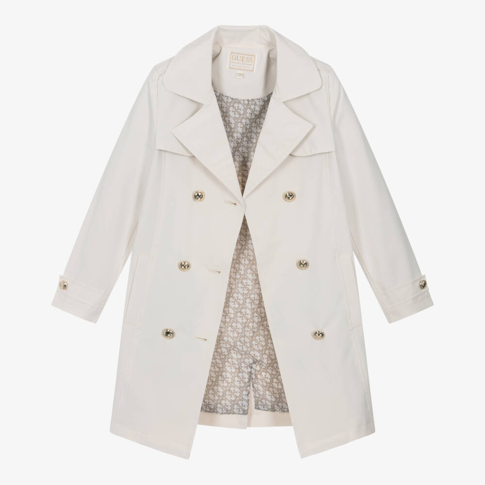 Guess - Junior Girls Ivory Trench Coat | Childrensalon