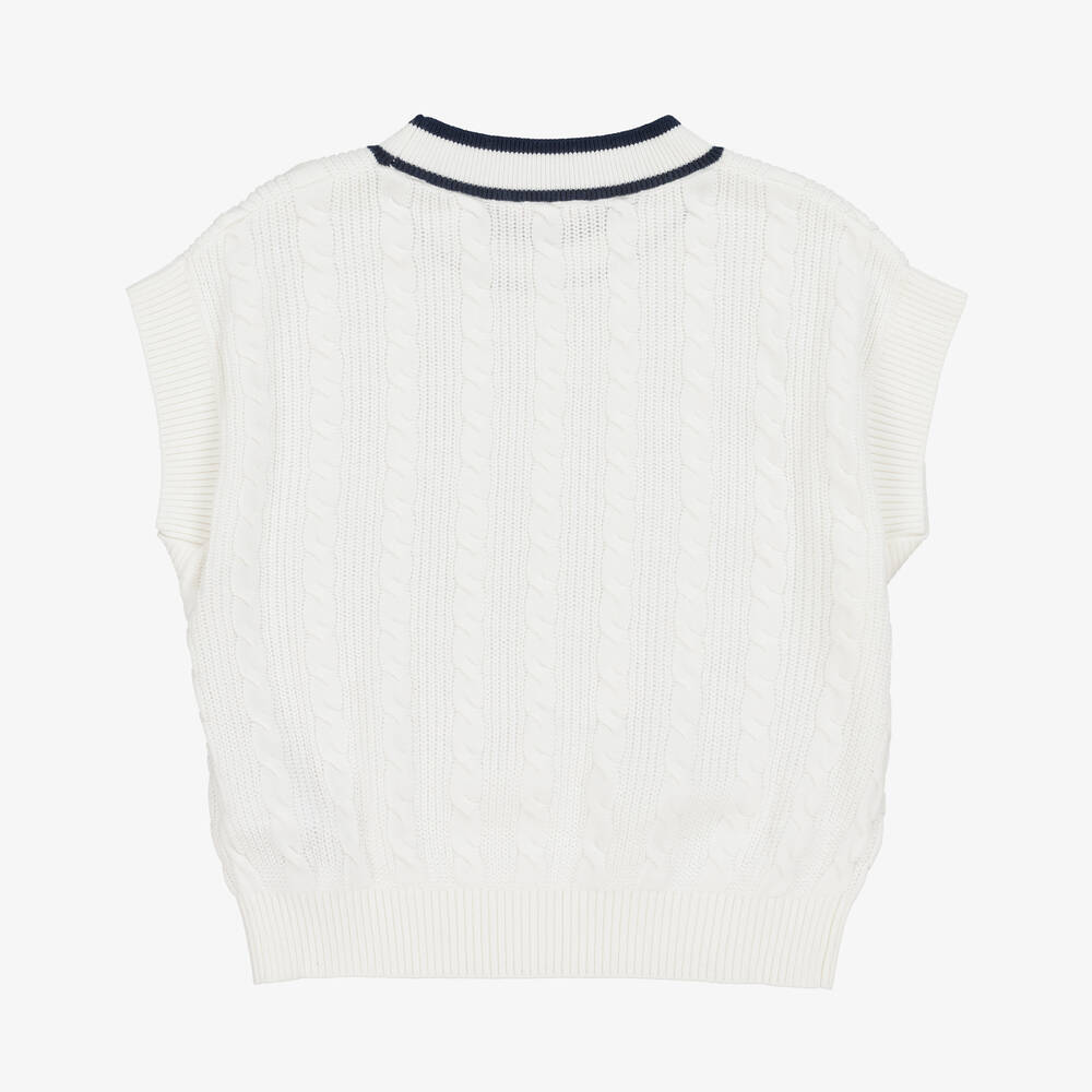 Guess - Junior Girls White Cable Knit Top | Childrensalon