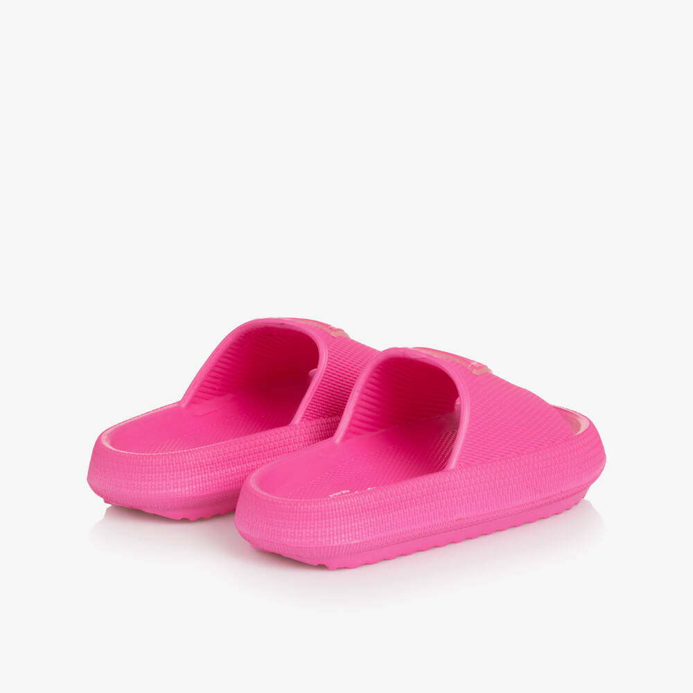 Guess - Pink Triangle Logo Beach Sliders | Childrensalon
