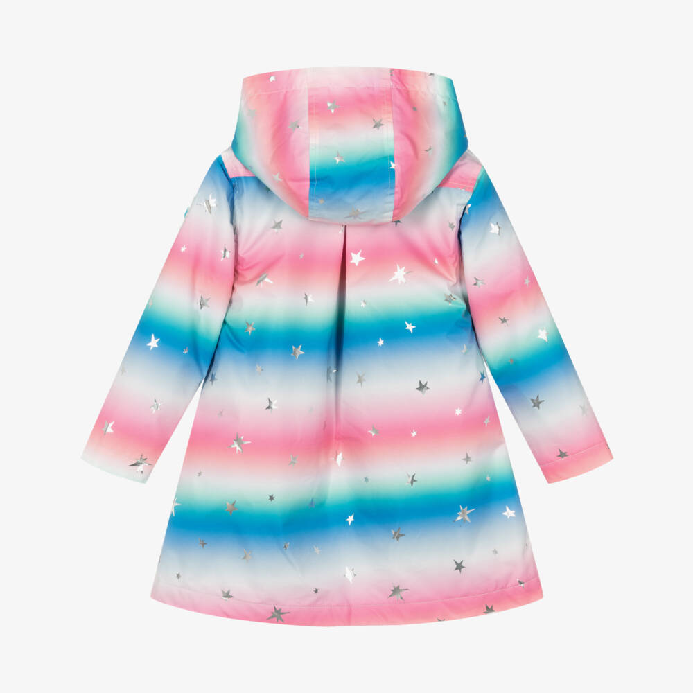 Hatley - Girls Pink & Blue Glitter Star Coat | Childrensalon