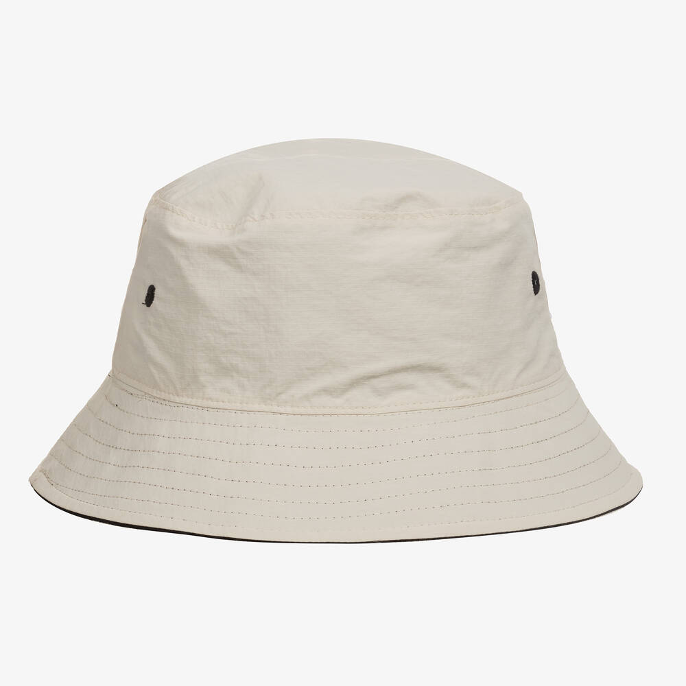 HUGO - Boys Black & Beige Reversible Bucket Hat | Childrensalon