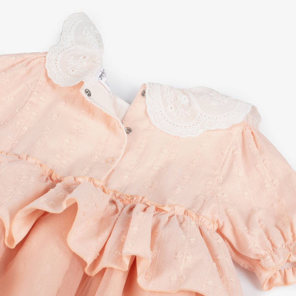 Jamiks - Girls Pink Cotton & Tulle Dress | Childrensalon