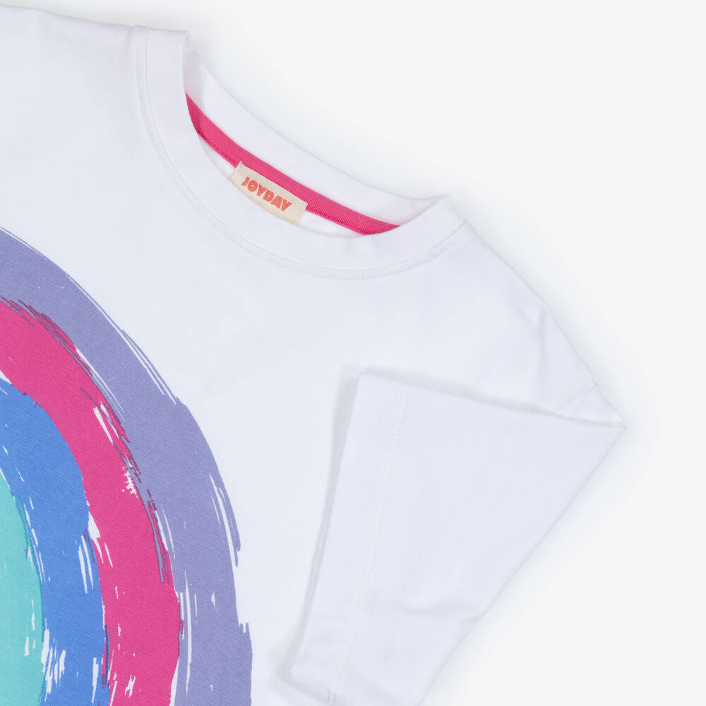 Joyday - Girls Purple Cotton Rainbow Tracksuit Set | Childrensalon