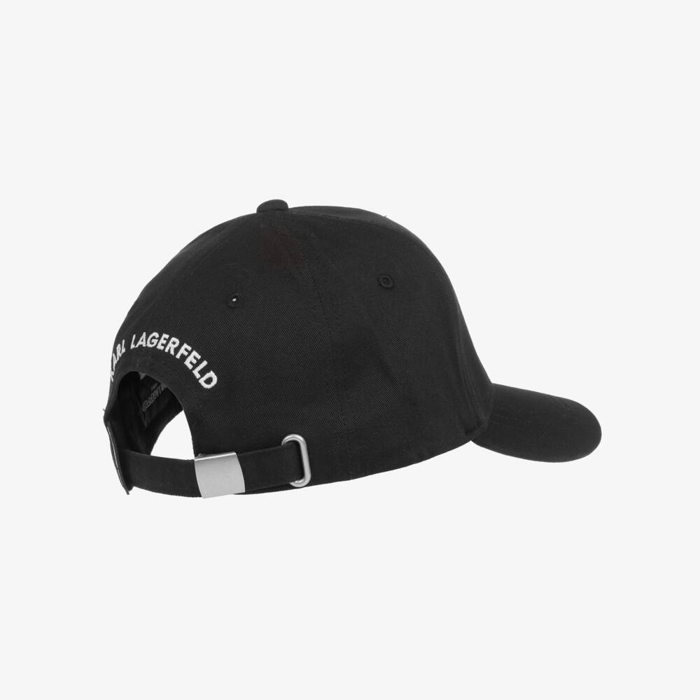 KARL LAGERFELD KIDS - Boys Black Cotton Karl Ikonik Cap | Childrensalon