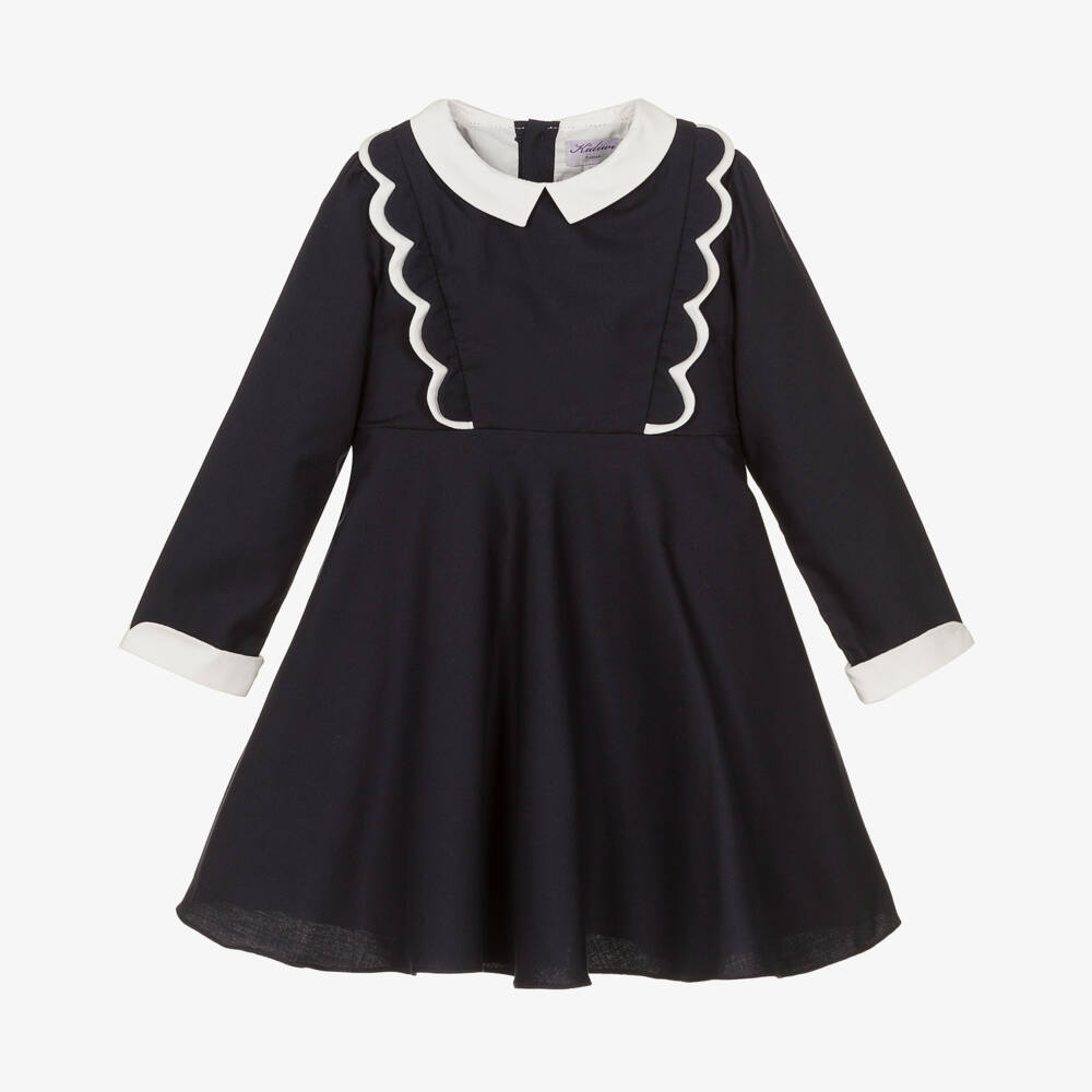 Kidiwi - Girls Blue Cotton Dress | Childrensalon