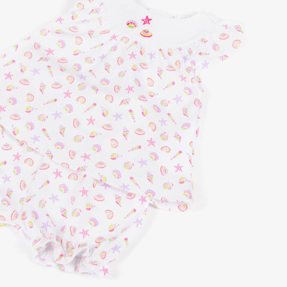 Kissy Kissy - Baby Girls White Cotton Sea Shell Magic Shorts Set ...