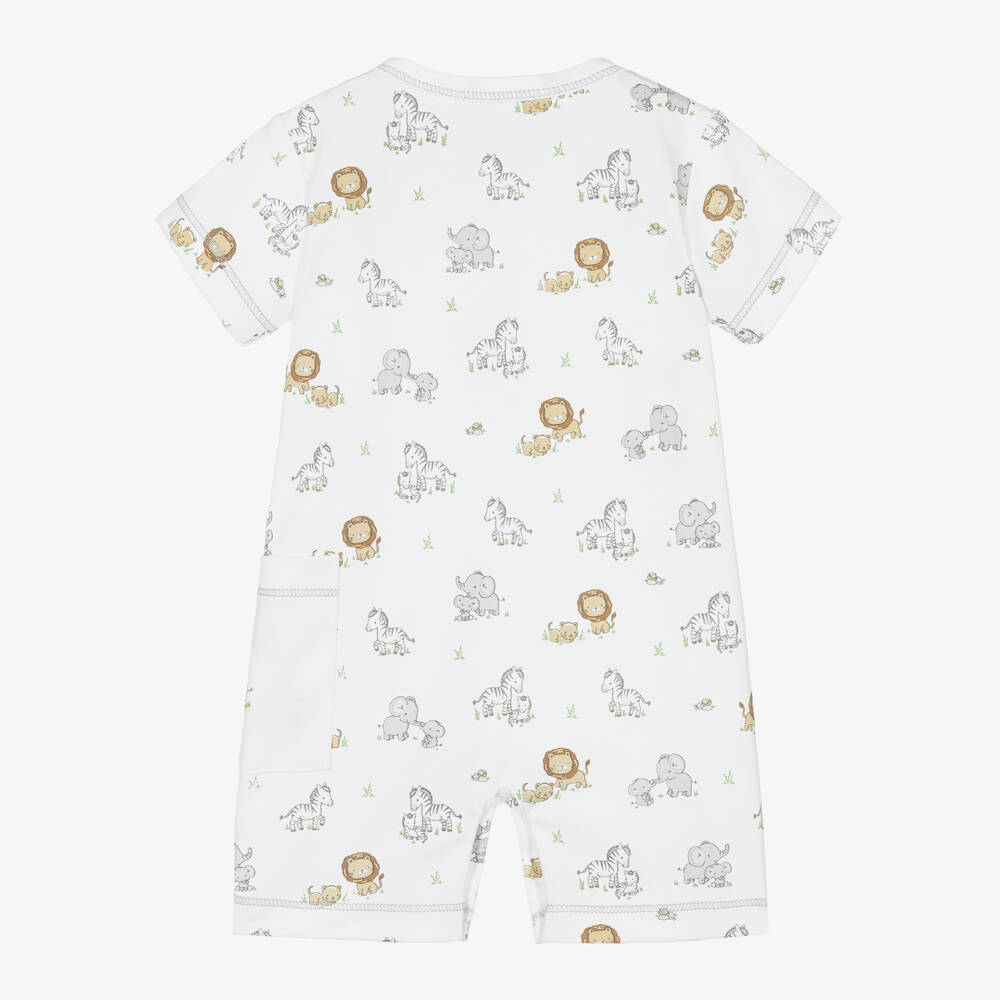 Kissy Kissy - White Cotton Jungle Playdate Baby Shortie | Childrensalon