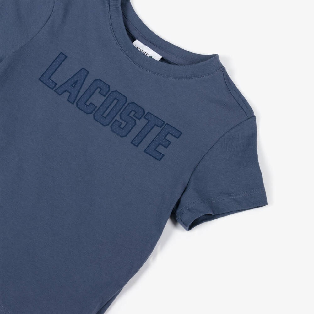 Lacoste - Blue Organic Cotton T-Shirt | Childrensalon