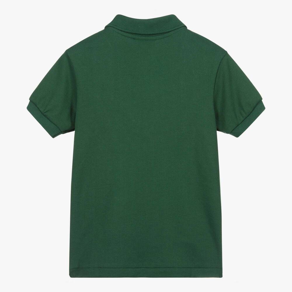 Lacoste - Dark Green Cotton Crocodile Polo Shirt | Childrensalon