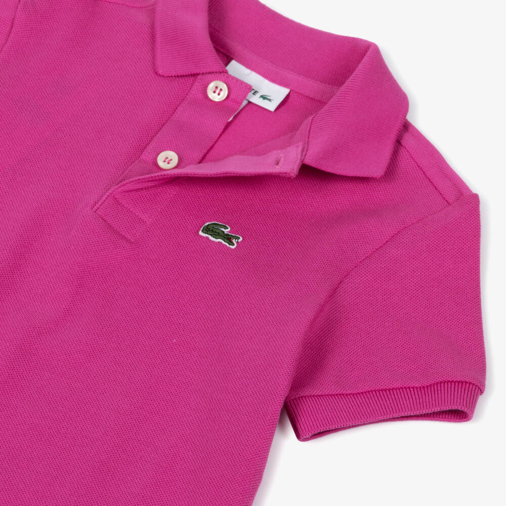 Lacoste - Fuchsia Pink Cotton Crocodile Polo Shirt | Childrensalon