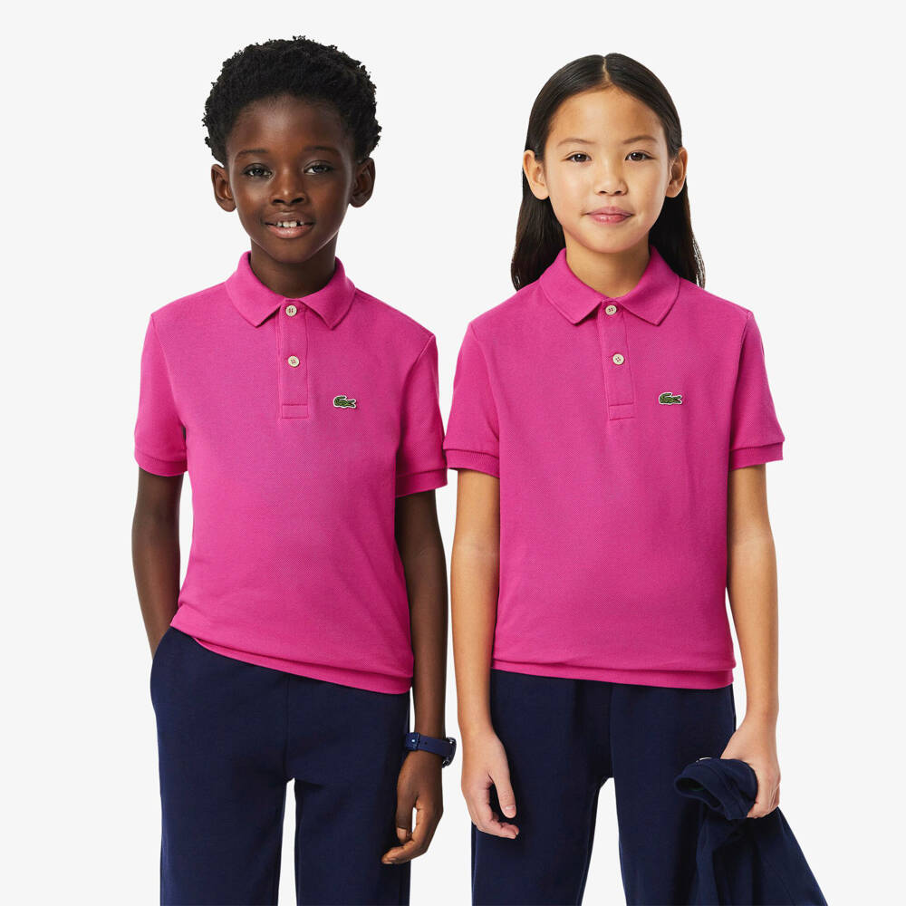 Lacoste - Fuchsia Pink Cotton Crocodile Polo Shirt | Childrensalon