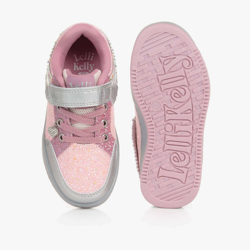 Lelli Kelly - Girls Pink Glitter Fringed Trainers | Childrensalon