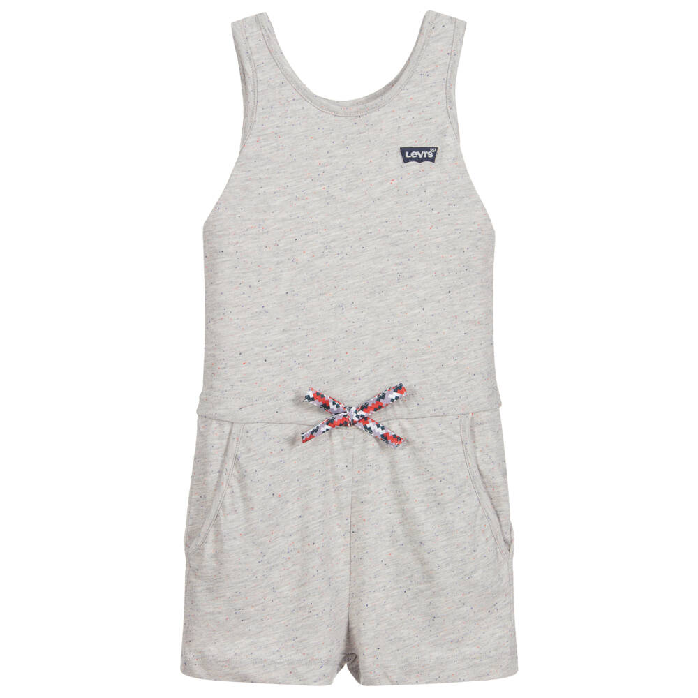Levi's - Girls Grey Cotton Playsuit | Childrensalon