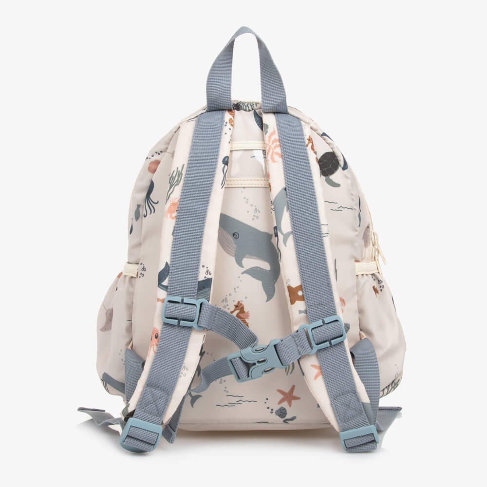 Liewood - Beige Sea Creatures Backpack (28cm) | Childrensalon