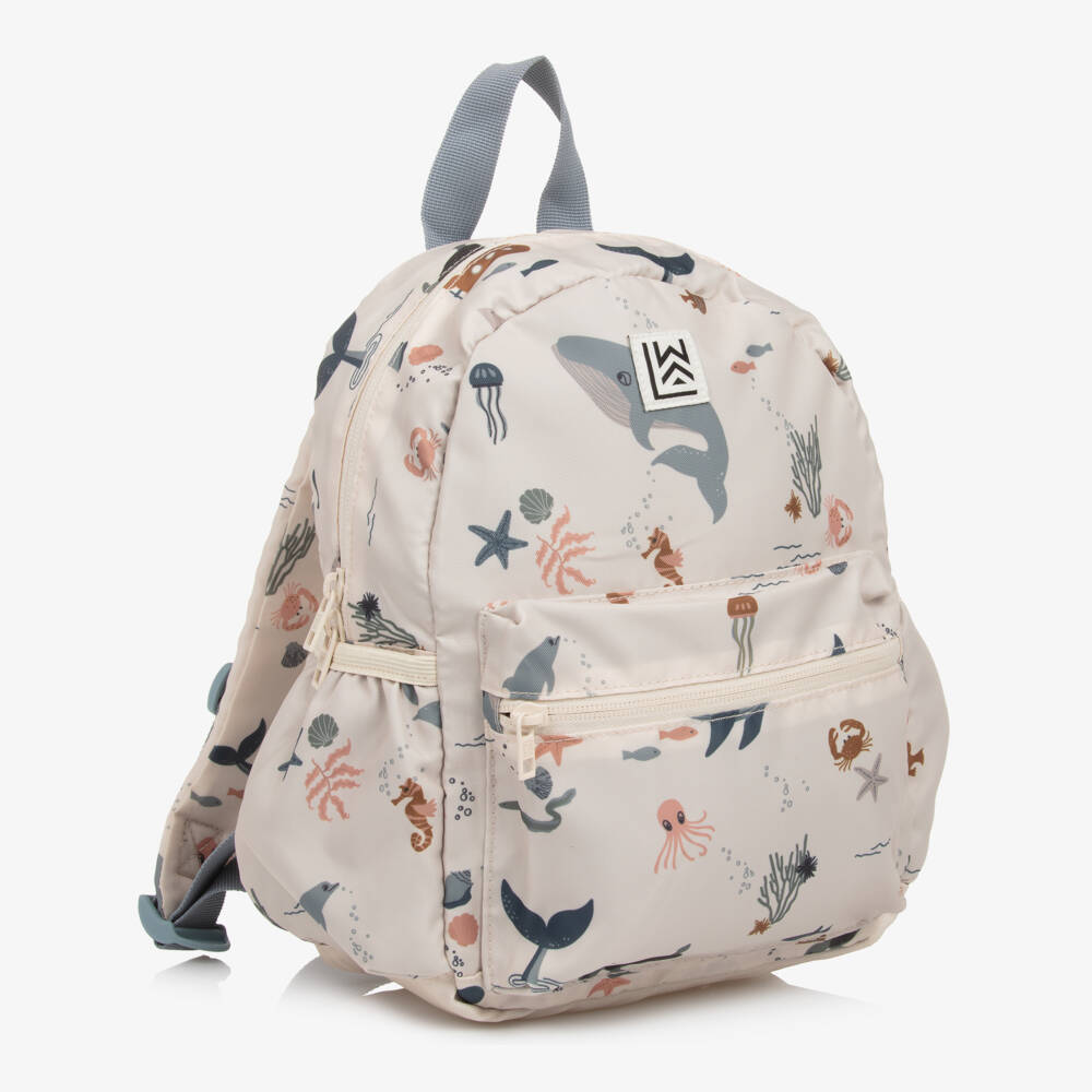 Liewood - Beige Sea Creatures Backpack (28cm) | Childrensalon
