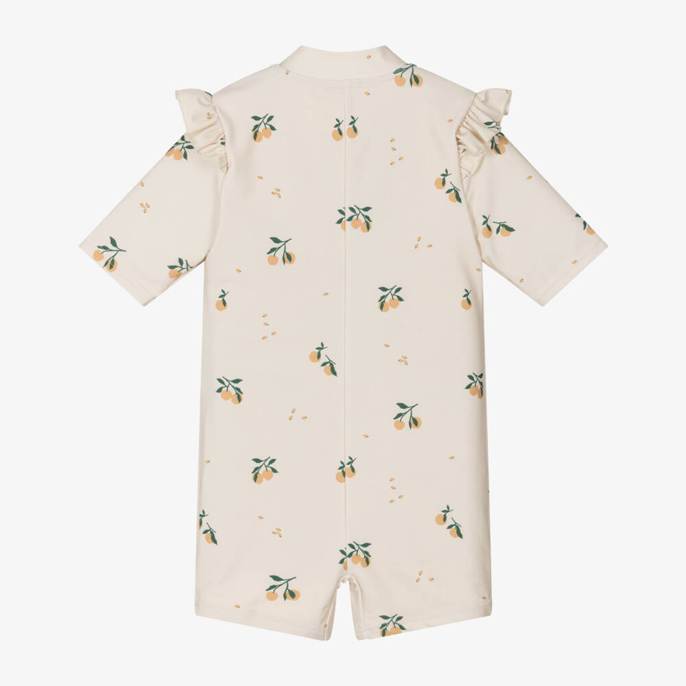 Liewood - Girls Ivory Peach Print Sun Suit | Childrensalon