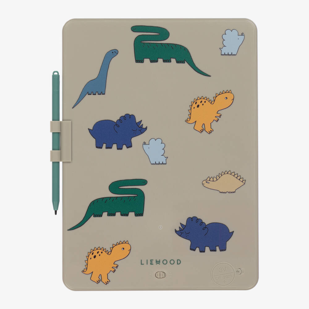 Liewood - Grey Dinosaur LCD Drawing Tablet (24cm) | Childrensalon