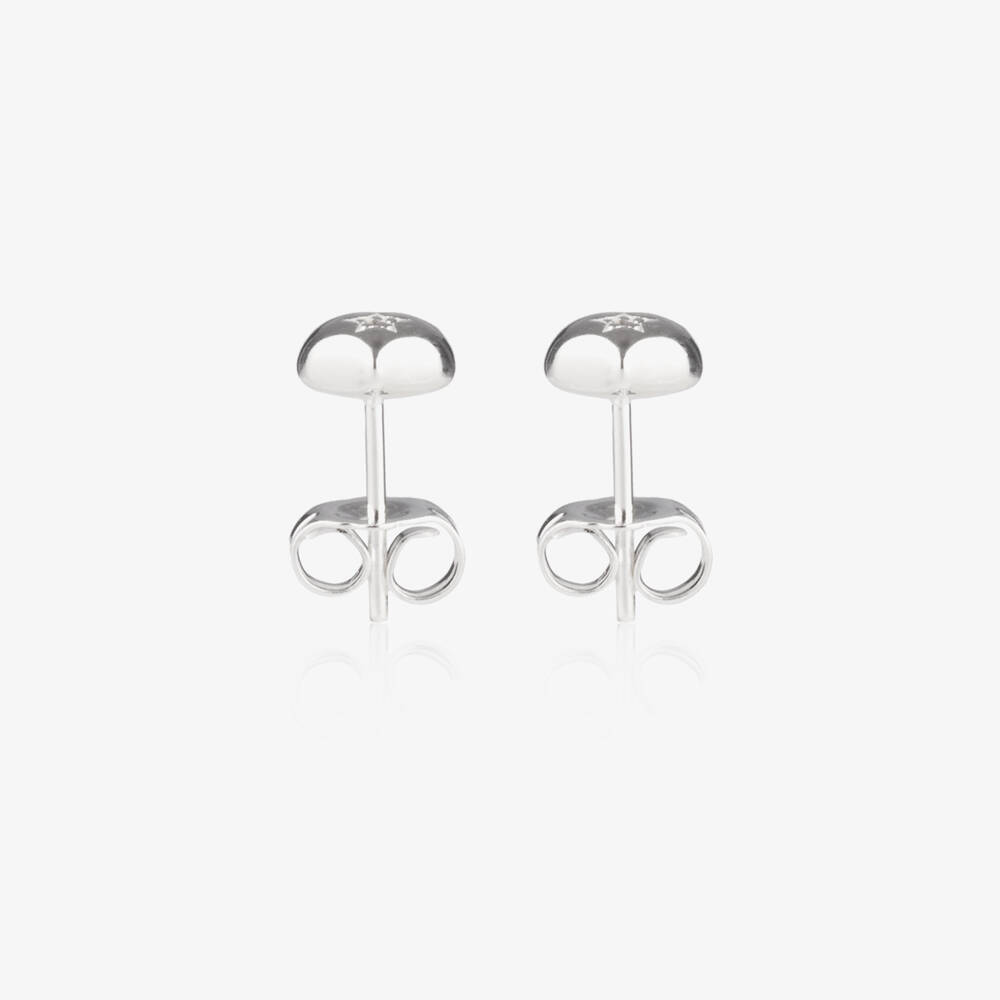 Little Star - Girls Sterling Silver Diamond Heart Earrings | Childrensalon