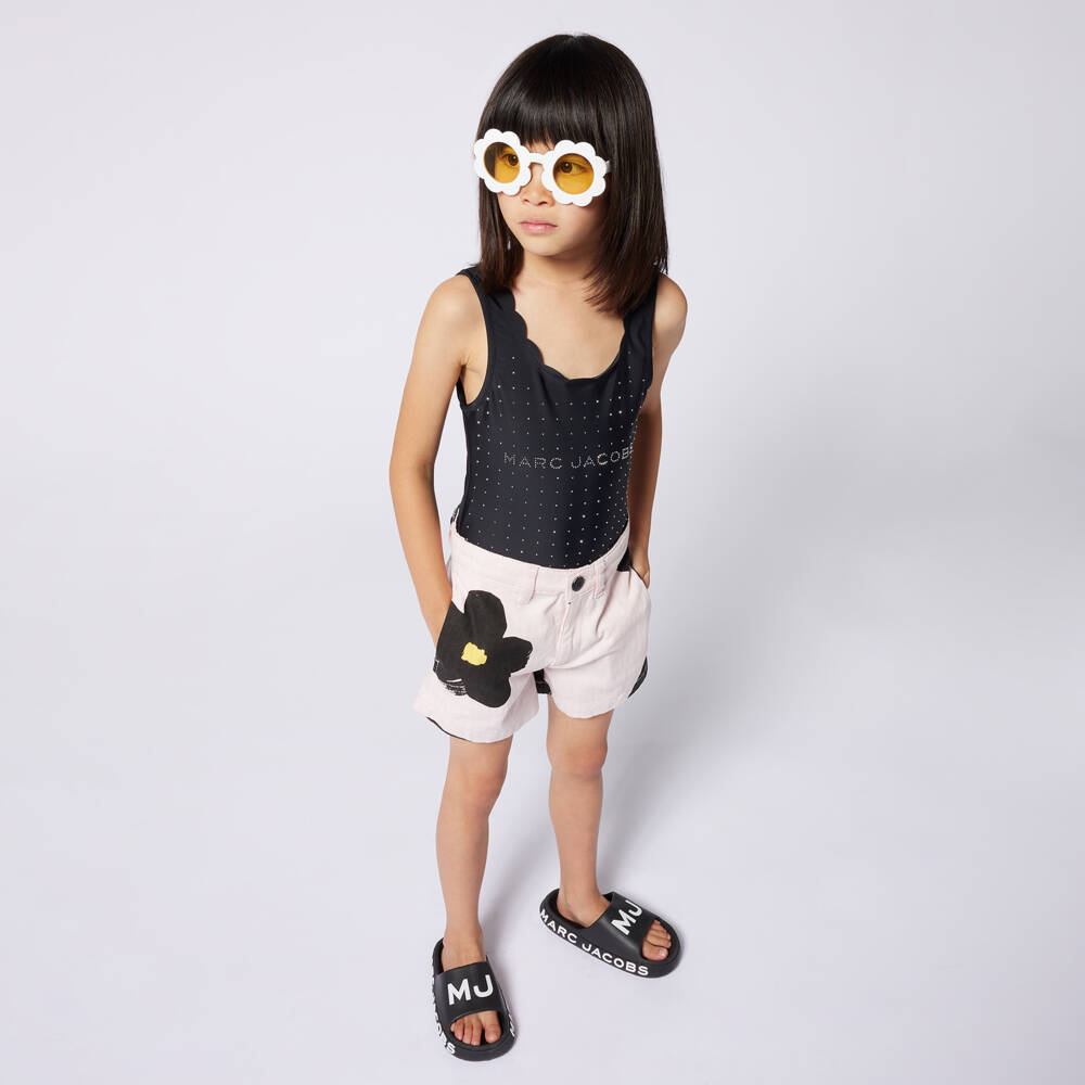 MARC JACOBS - Black Logo Sliders | Childrensalon