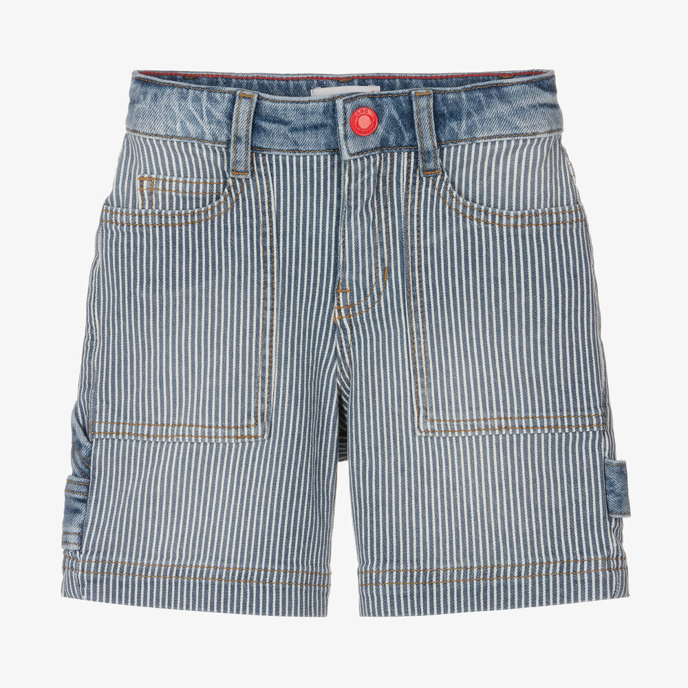 MARC JACOBS - Boys Blue Denim Stripe Shorts | Childrensalon