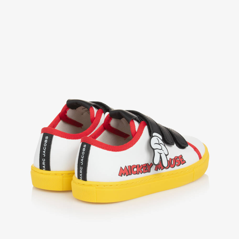 MARC JACOBS - Boys White & Yellow Leather Disney Trainers | Childrensalon