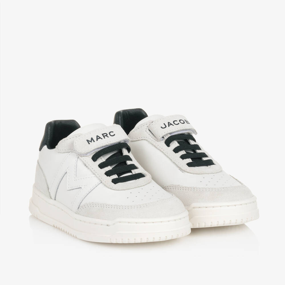 MARC JACOBS - White Leather Velcro Trainers | Childrensalon