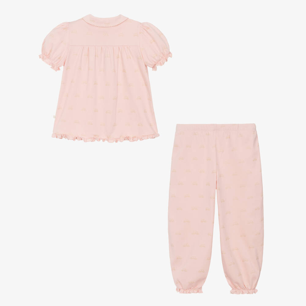 Marie-Chantal - Girls Pink Pima Cotton Angel Wing Pyjamas | Childrensalon