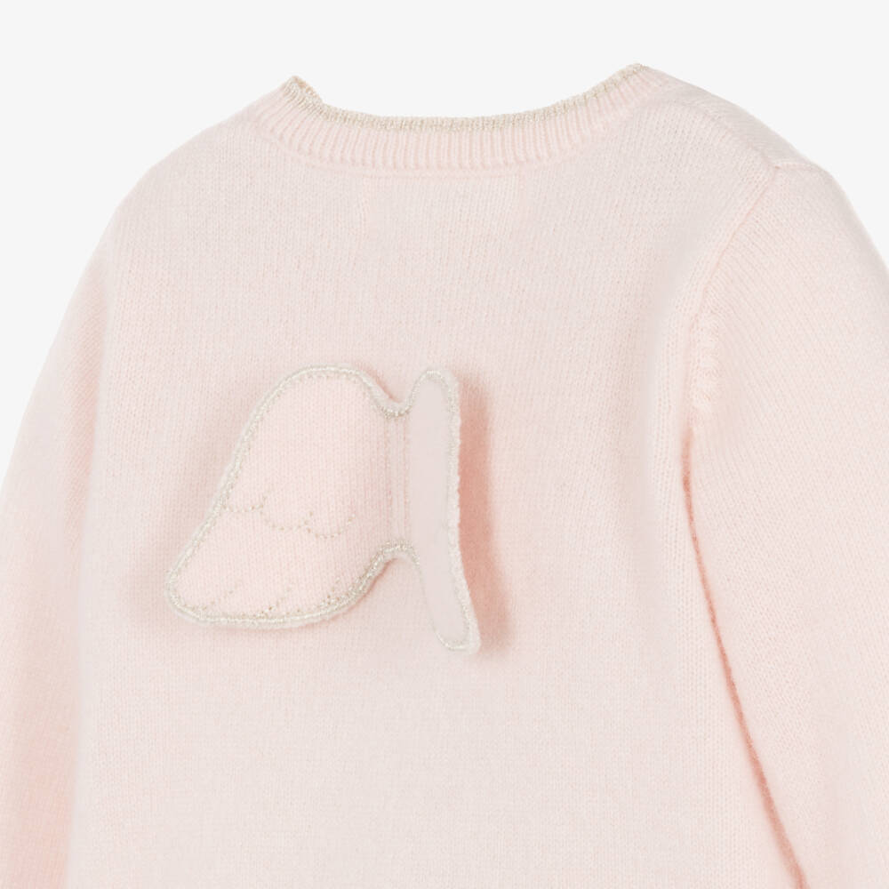 Marie-Chantal - Pink Cashmere Angel Wings Cardigan | Childrensalon