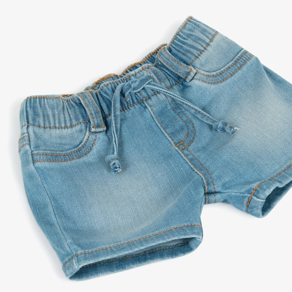 Mayoral Newborn - Baby Boys Blue Denim Shorts | Childrensalon