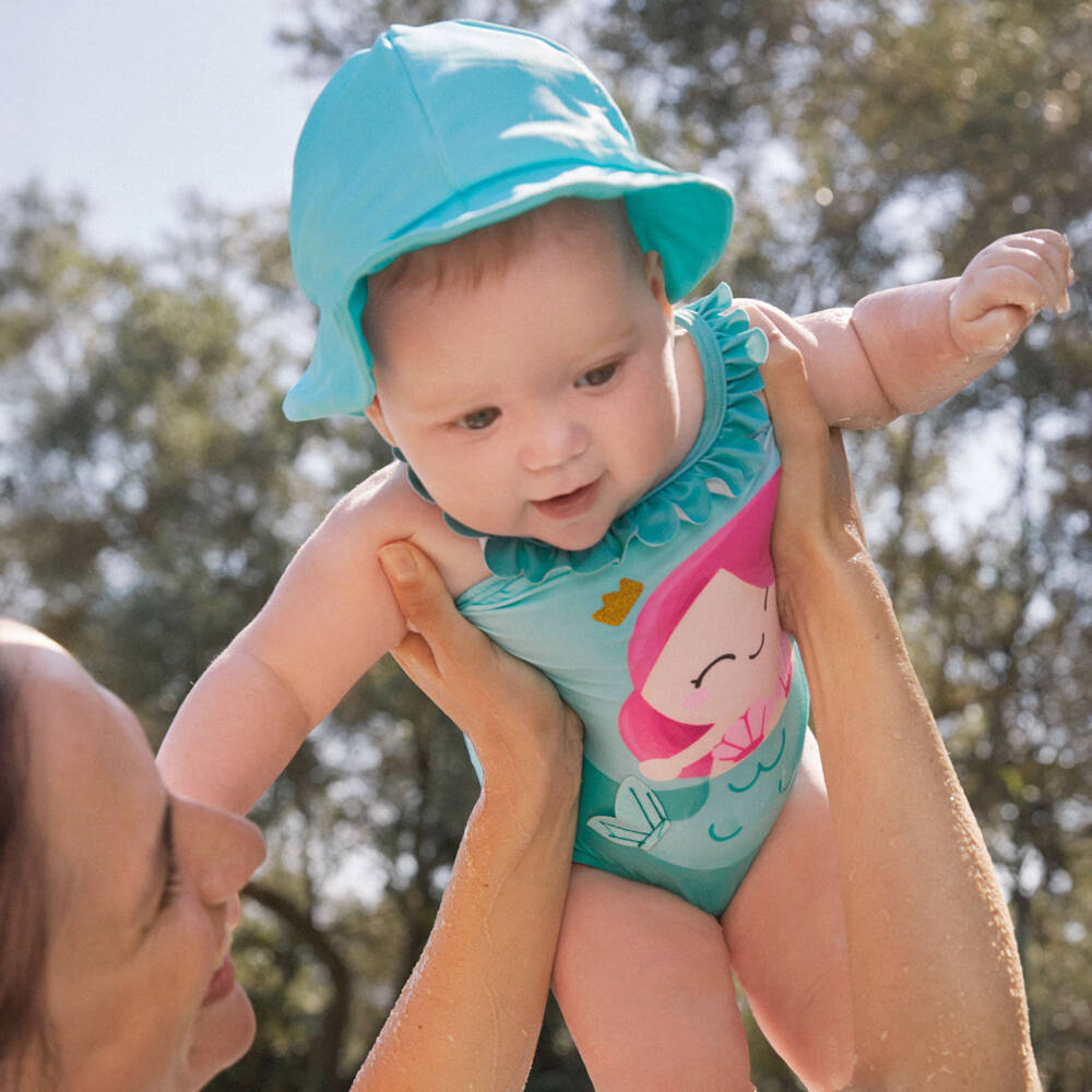 Mayoral Newborn - Baby Girls Blue Mermaid Swimsuit Set (UPF40 ...