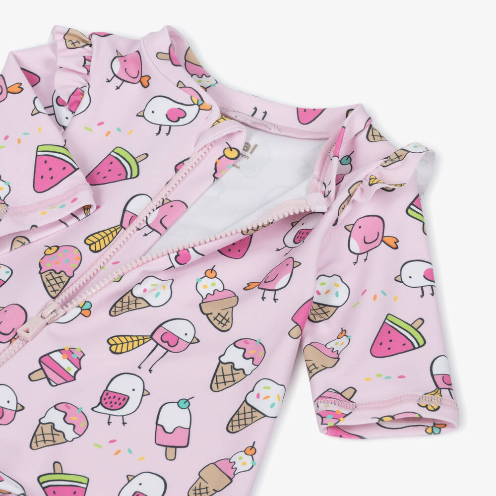 Mayoral Newborn - Baby Girls Pink Sun Suit Set (UPF40+) | Childrensalon
