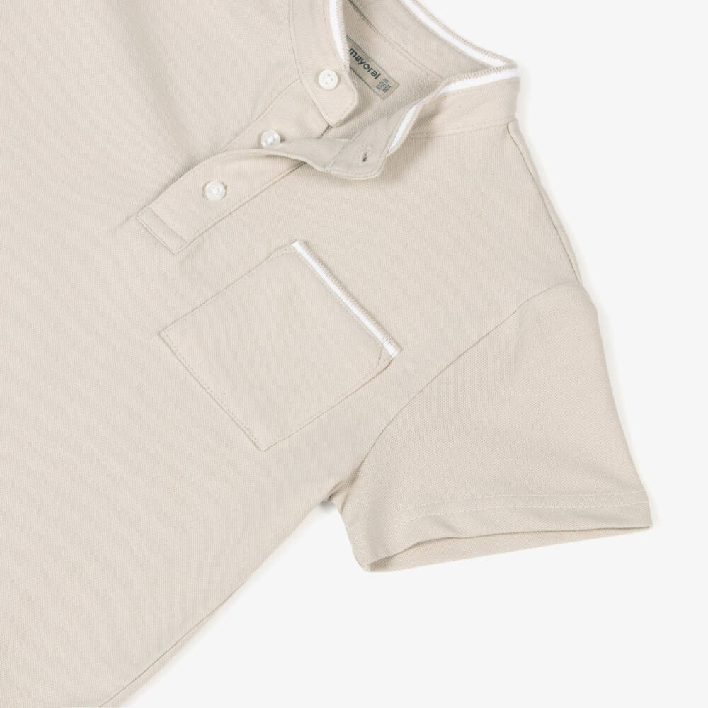 Mayoral - Boys Beige Cotton Piqué Top | Childrensalon