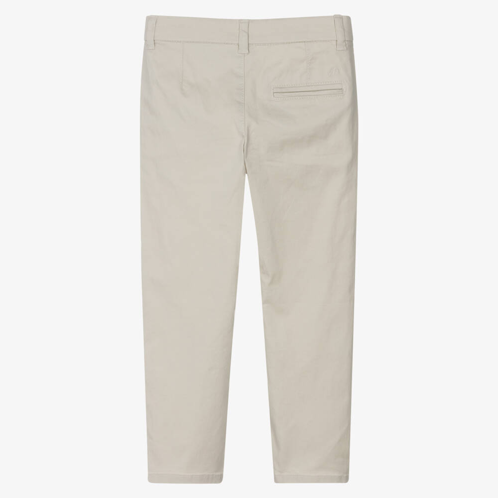 Mayoral - Boys Beige Cotton Slim Fit Chinos | Childrensalon