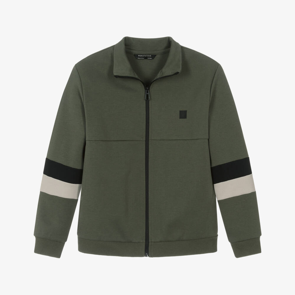 Mayoral Nukutavake - Boys Khaki Green Tracksuit with Stripes ...