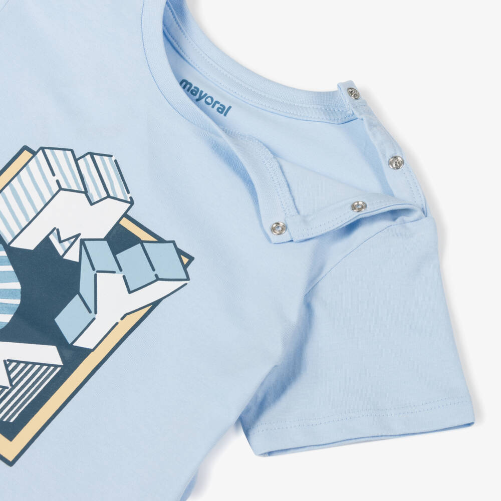 Mayoral - Boys Light Blue Cotton T-Shirt | Childrensalon