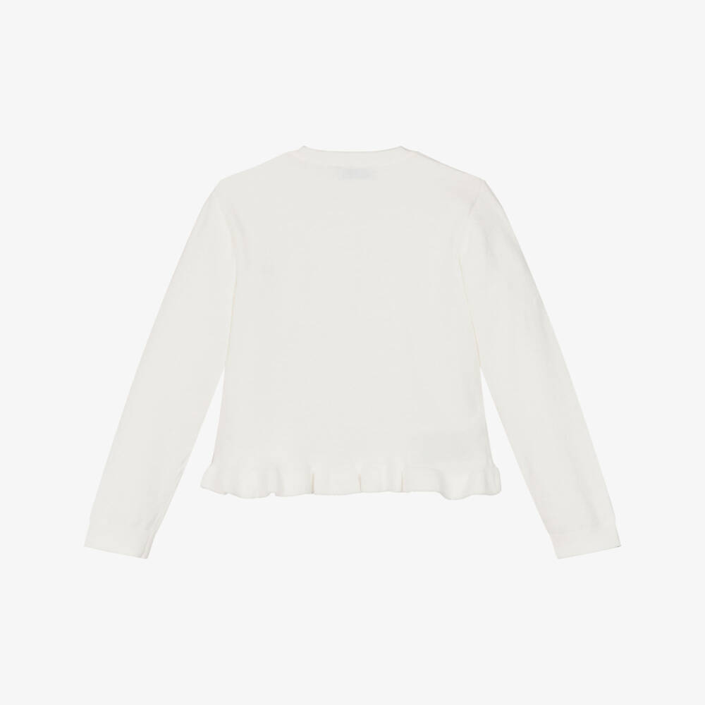 Mayoral - Girls Ivory Cotton Knit Cardigan | Childrensalon