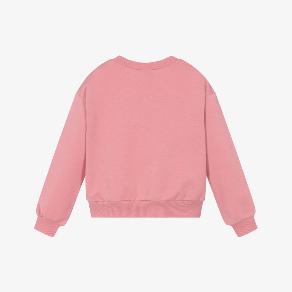 Mayoral - Girls Pink Cotton Flower Sweatshirt | Childrensalon