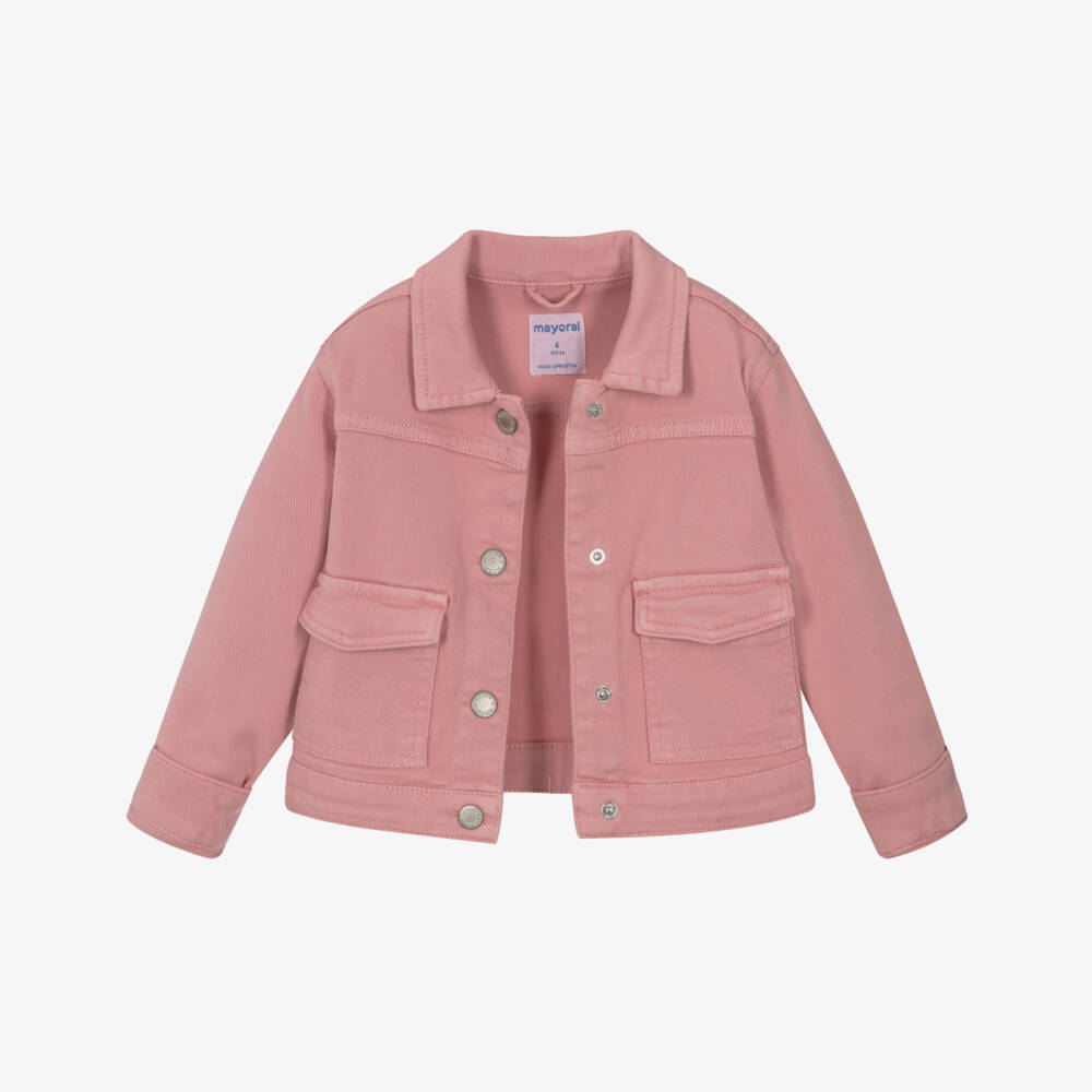 Mayoral - Girls Pink Denim Jacket | Childrensalon