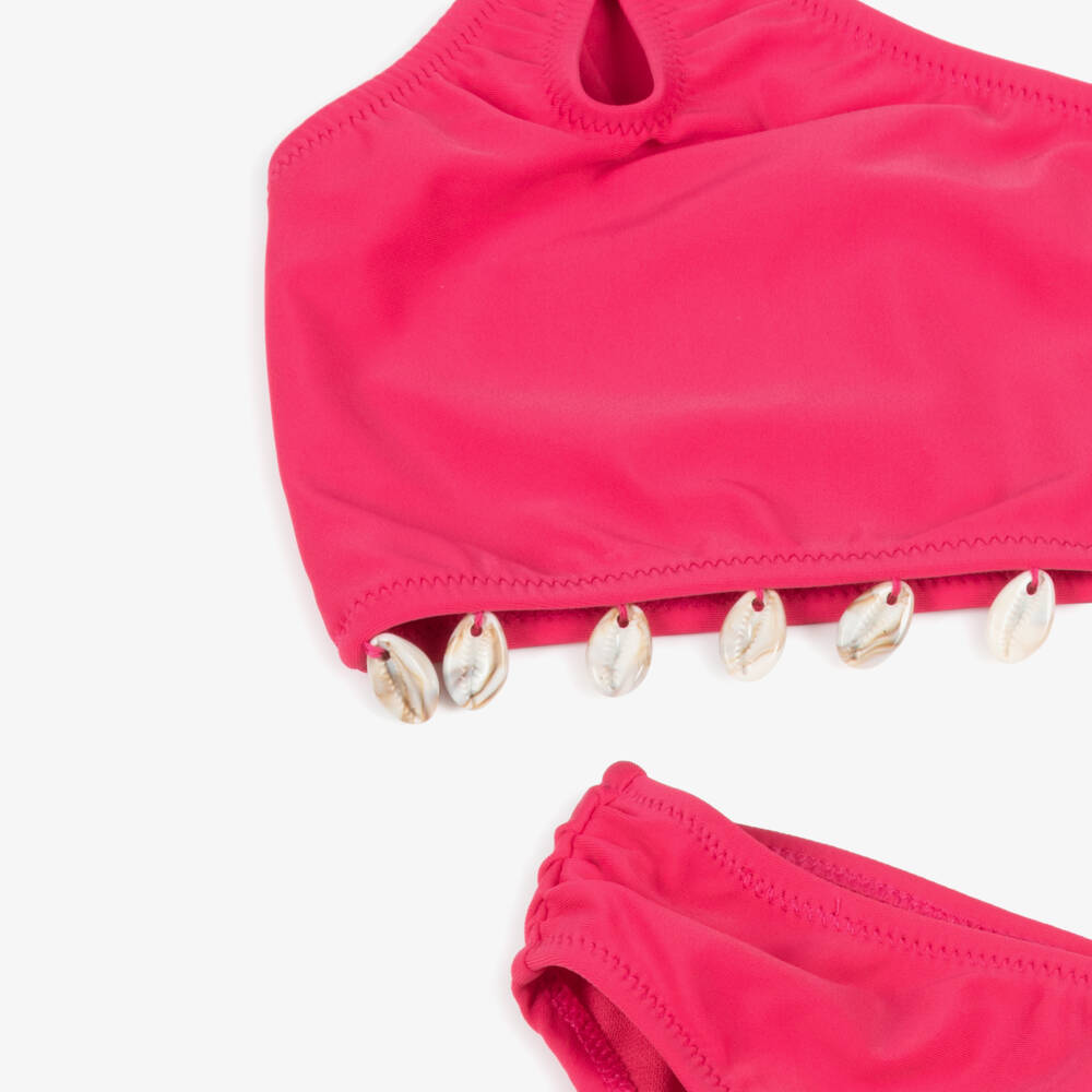 Mayoral - Girls Pink Shell-Trimmed Bikini | Childrensalon