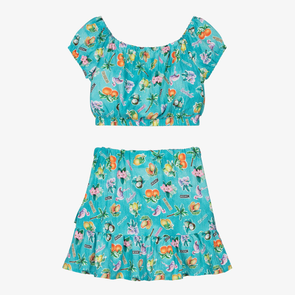 Mayoral - Girls Turquoise Blue Skirt Set | Childrensalon