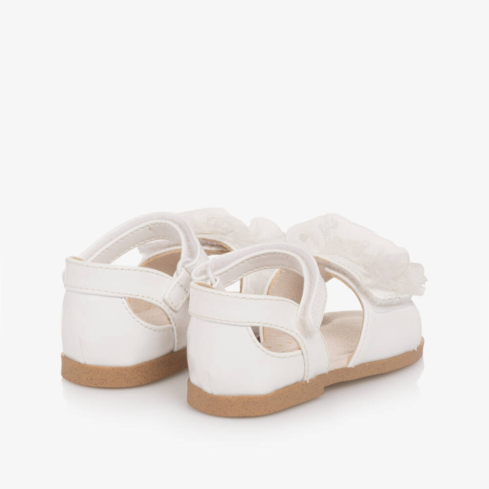 Mayoral - Girls White Faux Patent Leather Sandals | Childrensalon